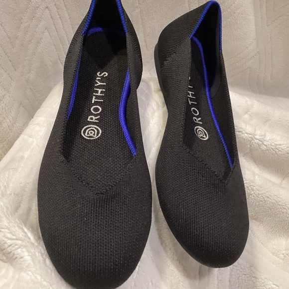 Rothy's | Shoes | Rothys The Flat Black Solid Knit Classic Chic Ballet ...